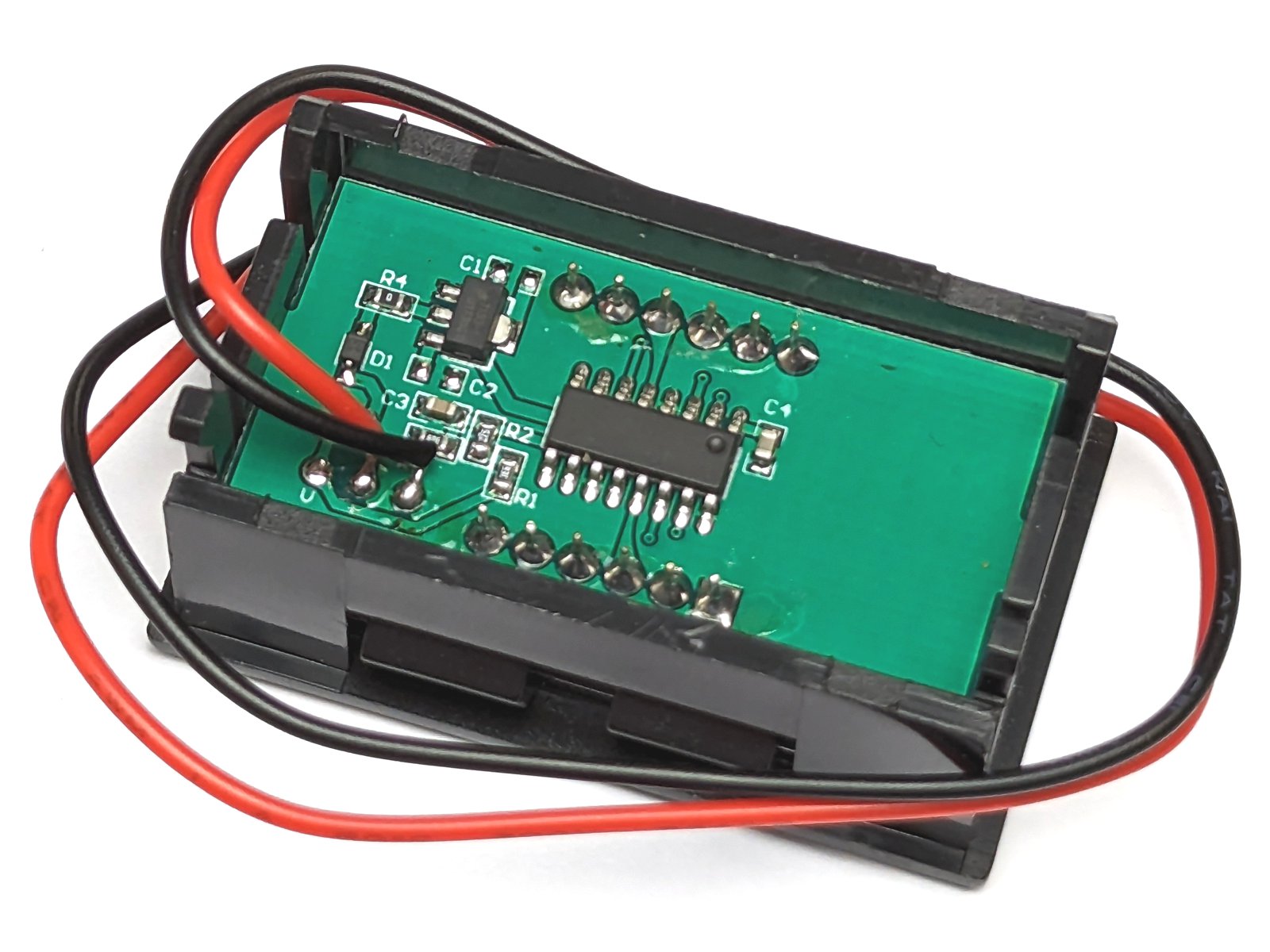 DC Voltmeter Panel Mount 0.56 inch LED 4.5-30V - CANADUINO