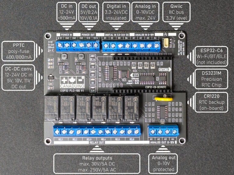 Esp32 Plc 100 V1 For Espressif Esp32 C6 Devkitc
