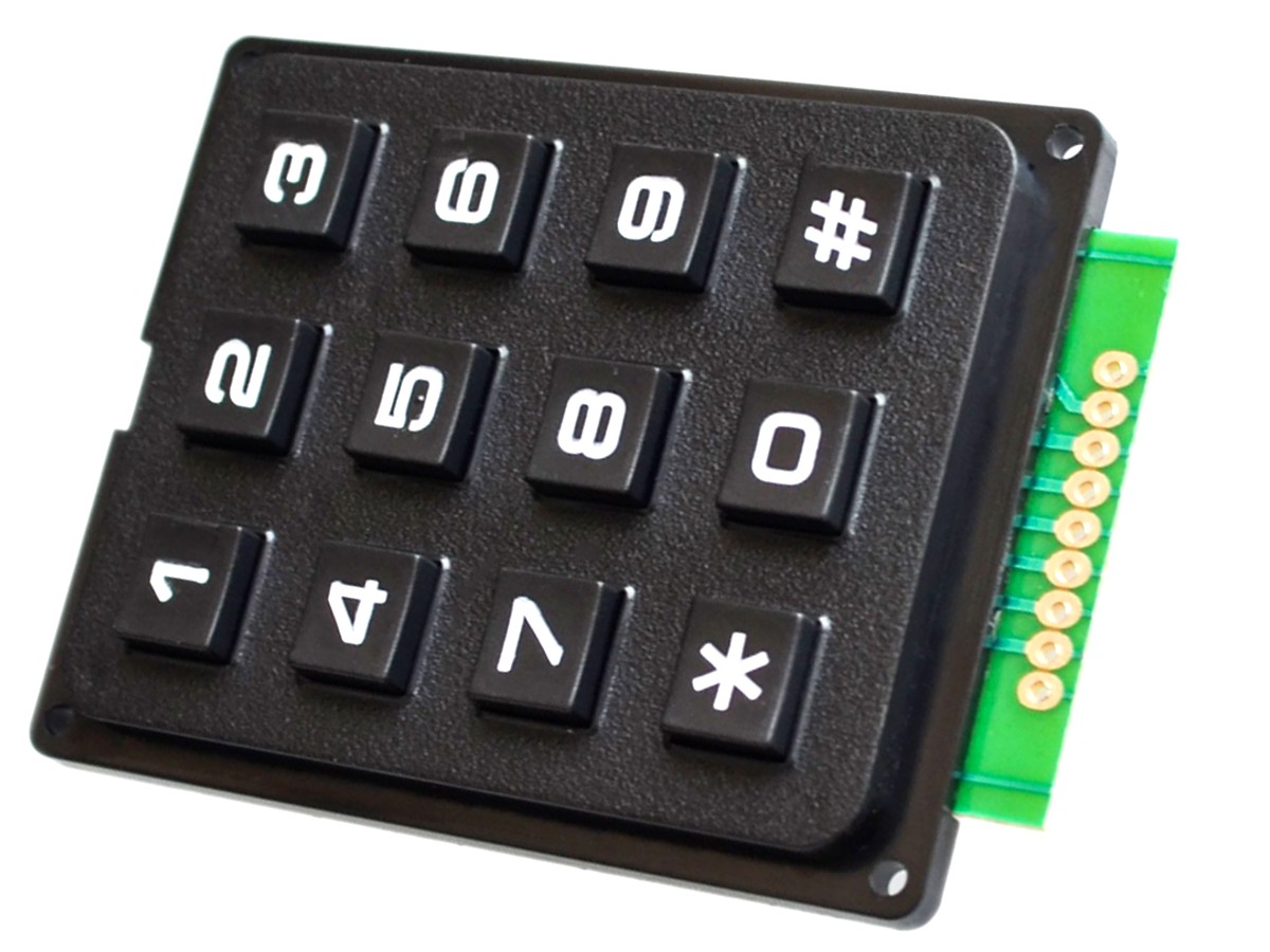 3x4 Matrix Keypad, hard keys, black (26113)