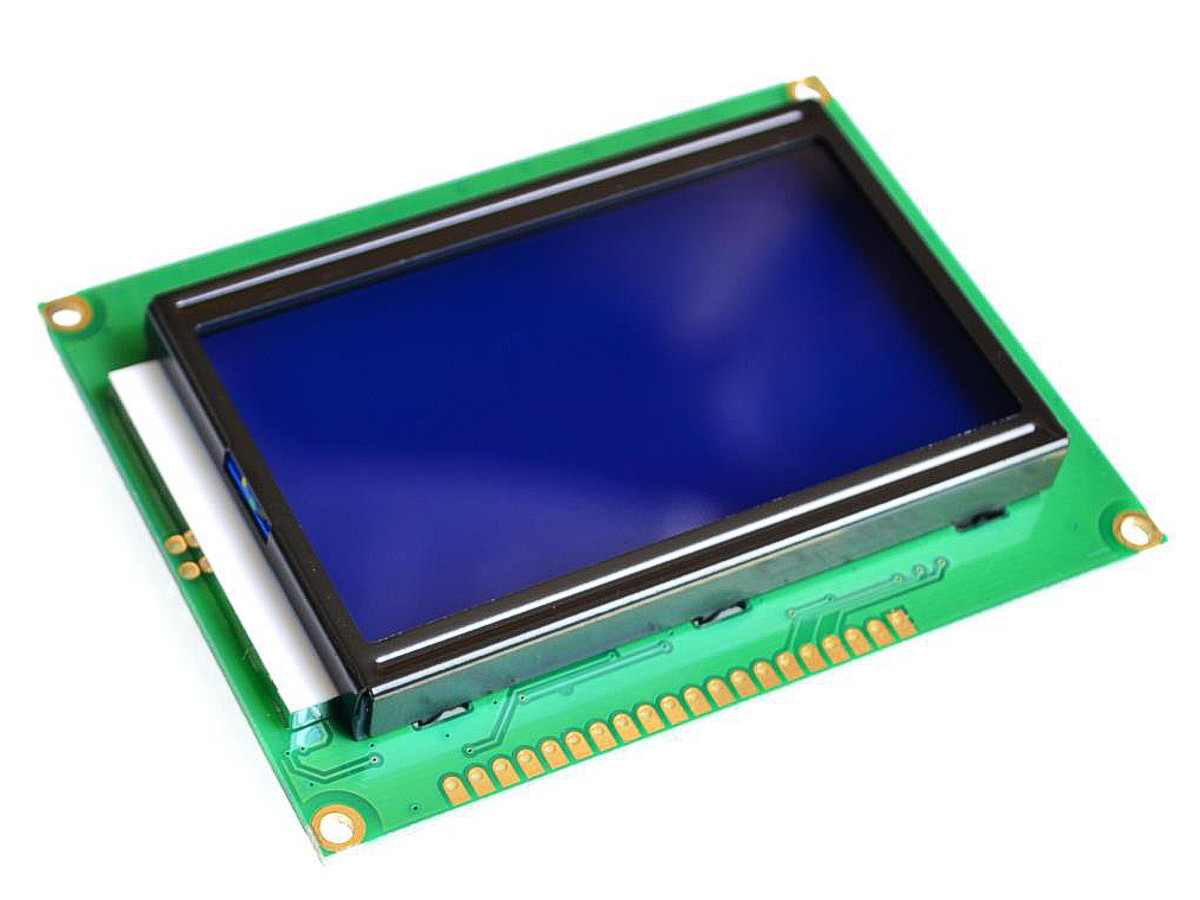 128x64 Graphic LCD (Blue) LCM12864 - SPI - ST7920 (26140)