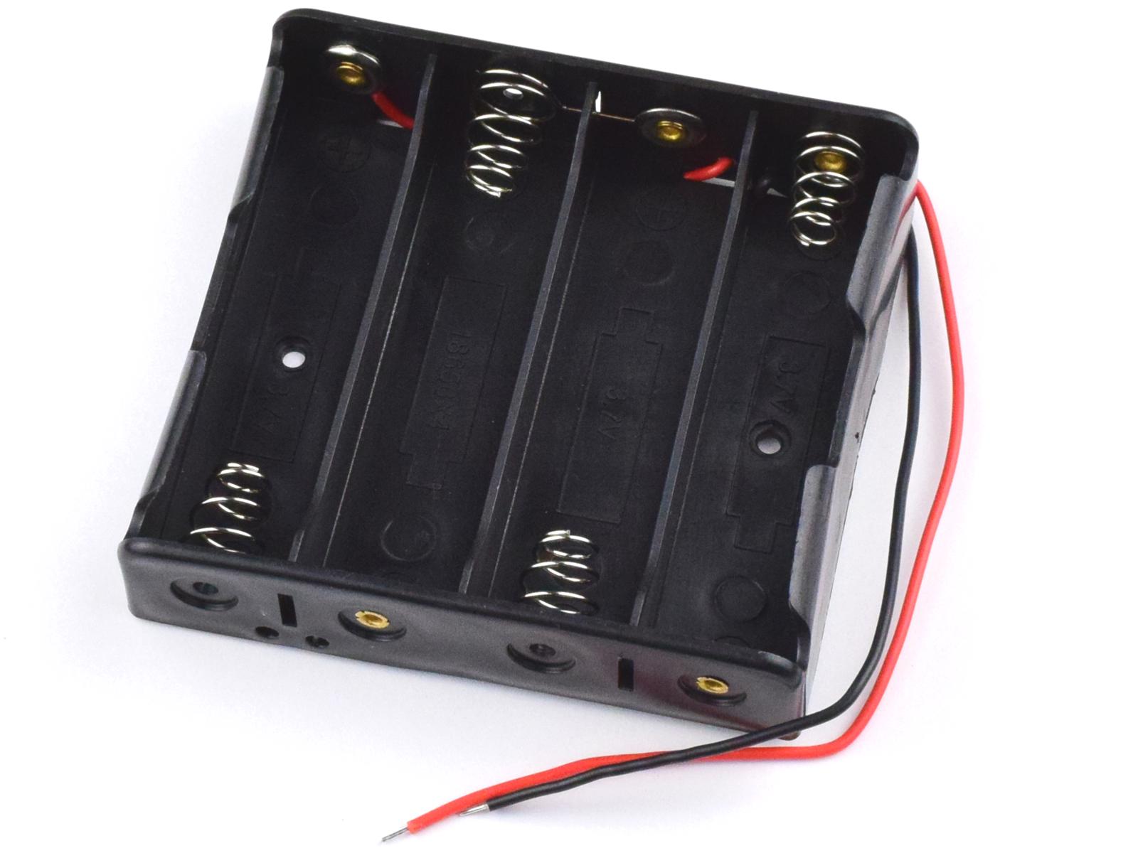 Lithium Battery Holder 4 x 18650 with Open Wire (26507)