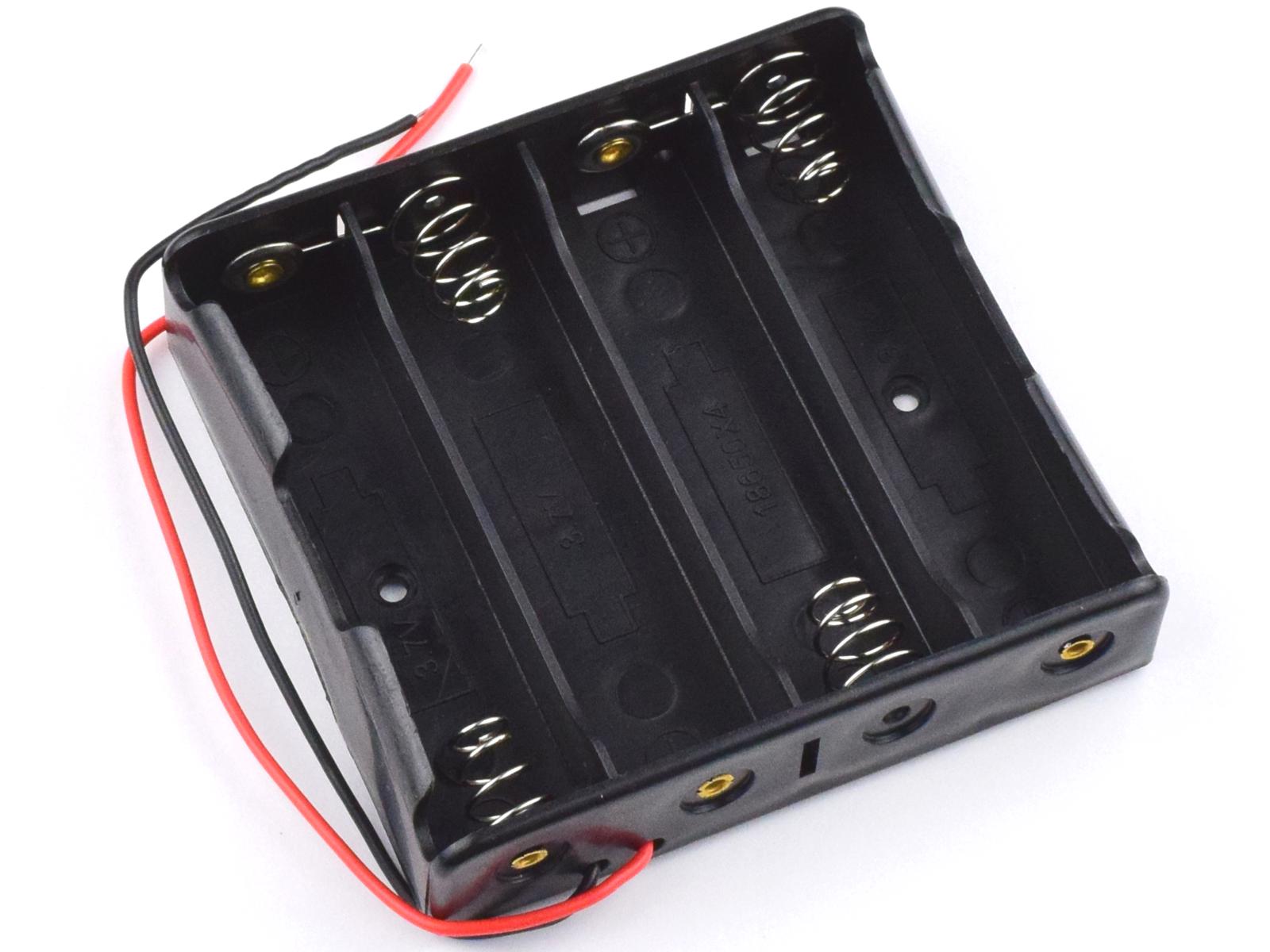 Lithium Battery Holder 4 x 18650 with Open Wire (26507)