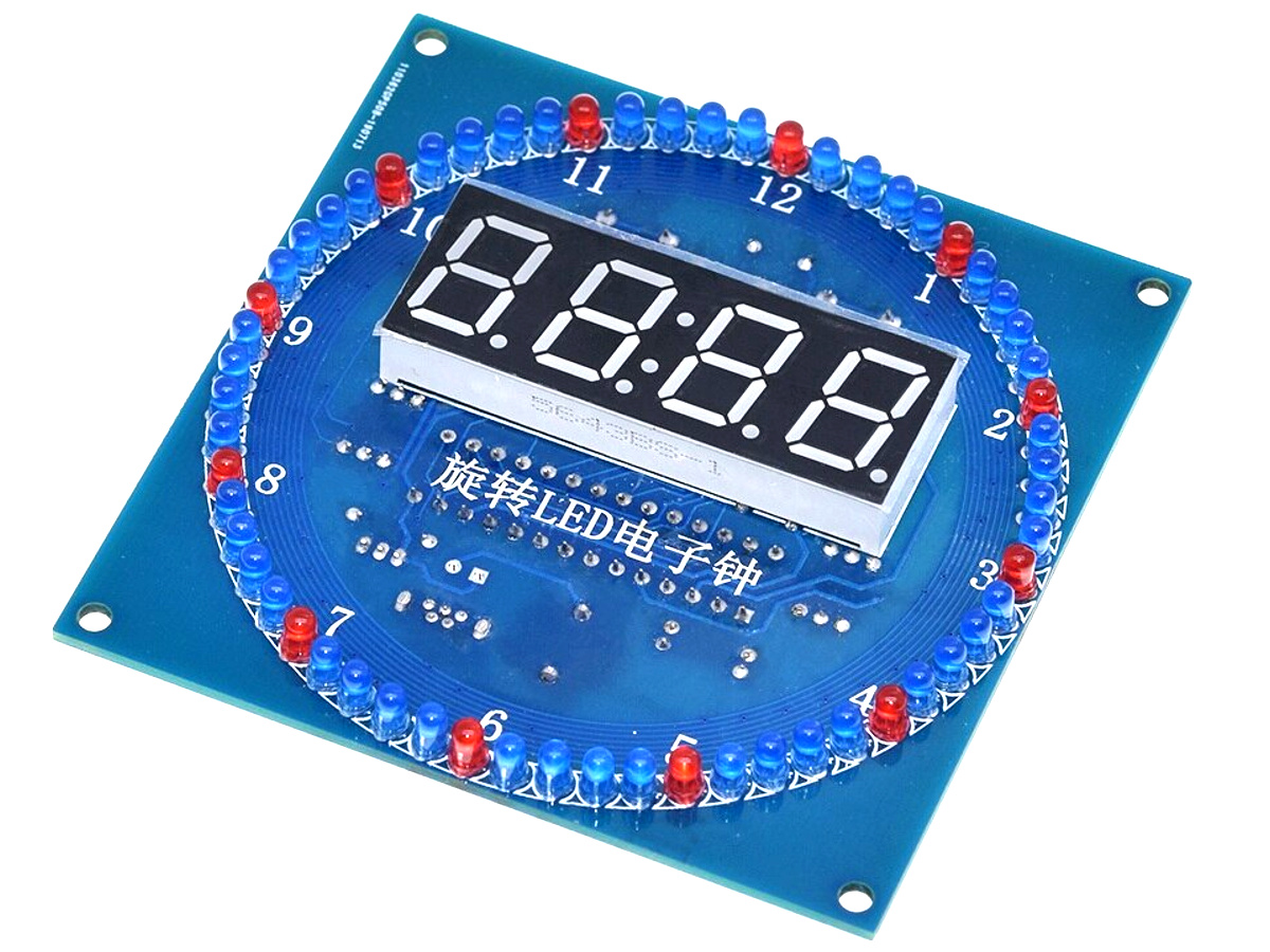 LED Clock Soldering Kit - Alarm, Temperature, Date, Light Effects (26426)