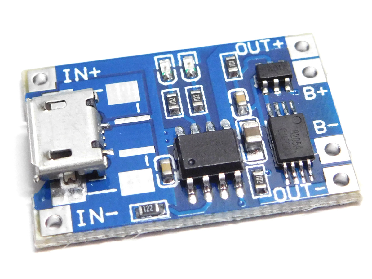 3.7V Lithium Charger 1A Charge - Protection - micro-USB (26089)